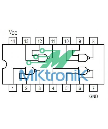 COMPUERTA LOGICA NAND 7400 / 74LS00 74HC00 / 2 INPUT